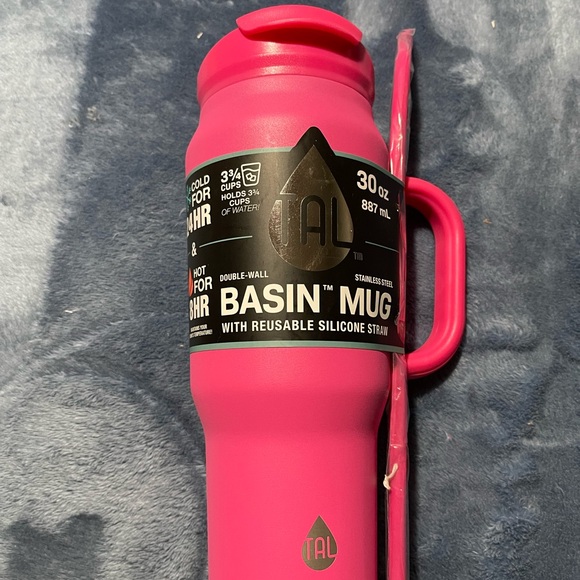 Tal | Dining | Tal Stainless Steel Basin Travel Mug With Silicone Straw ...